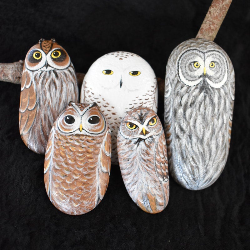 Painted Stone Paperweights | International Owl Center Online Store